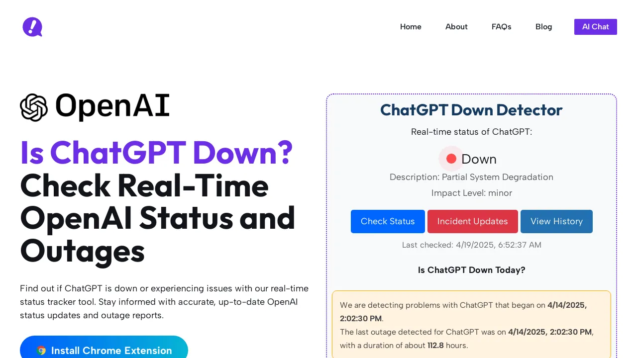ChatGPT Down Detector - BestofAI